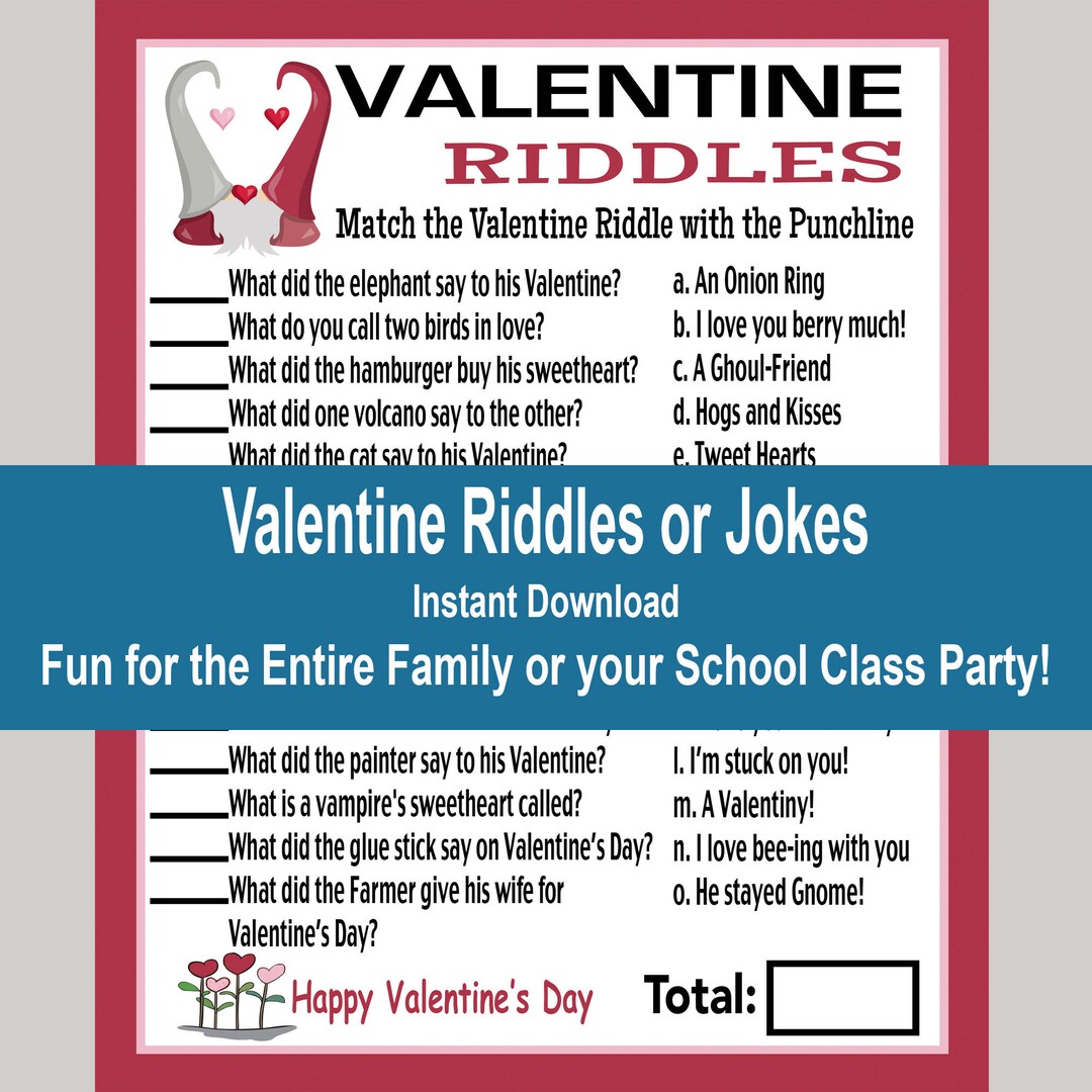 Valentine Riddles Game, Valentine School Games, Galentines Day Game ...