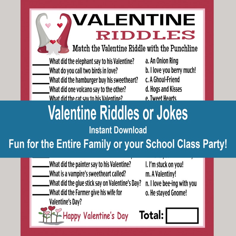 Valentine Riddles Game, Valentine School Games, Galentines Day Game ...