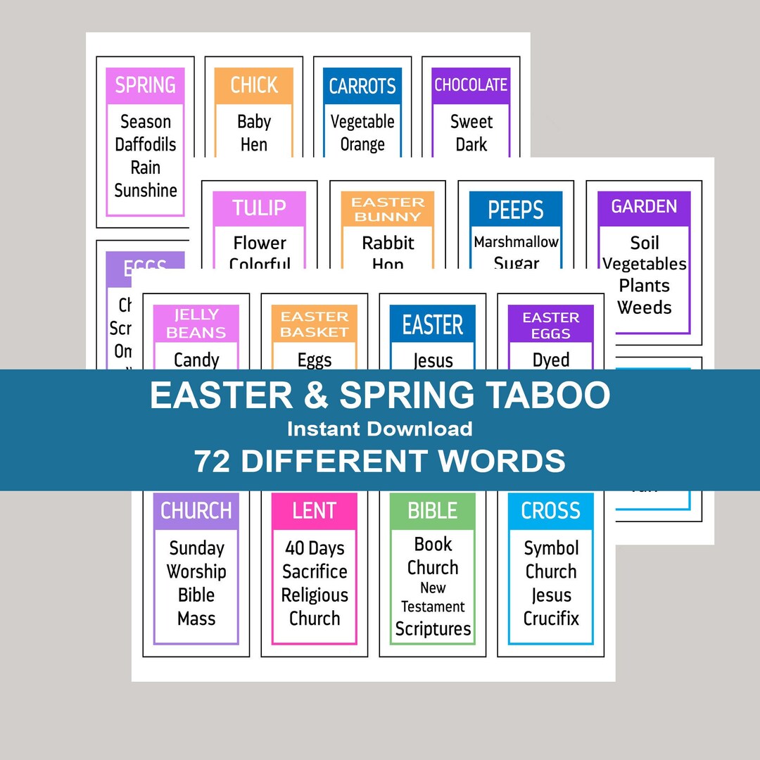Easter Taboo, Easter Trivia Games, Easter Party Games, Spring Taboo ...