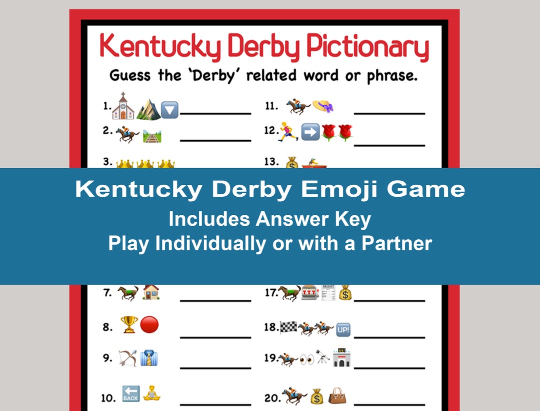 Kentucky Derby Party Game, Kentucky Derby Emoji Game, Kentucky Derby ...