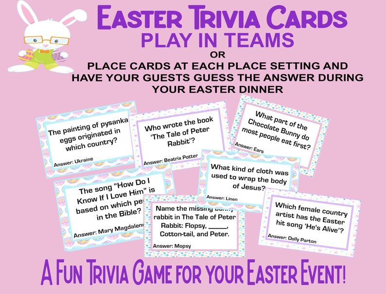 Easter Trivia Game, Easter Dinner Game, Fun School Easter Activity ...
