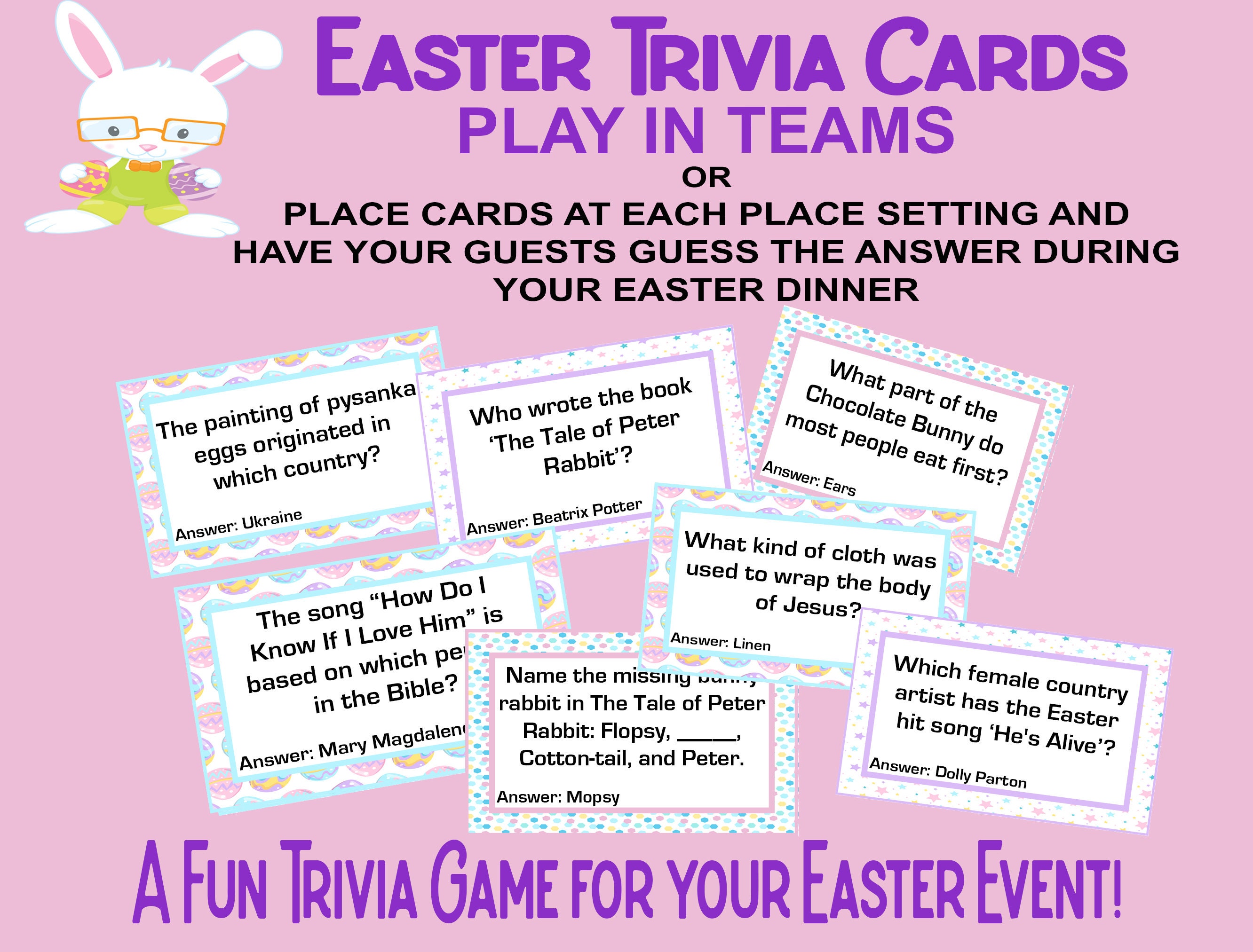 Easter Trivia Game, Easter Dinner Game, Fun School Easter Activity ...