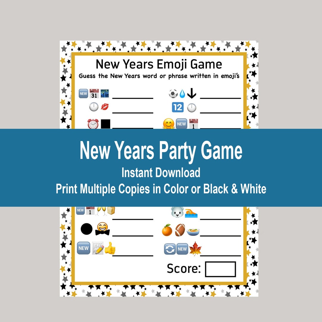 New Years Emoji Trivia 2023, New Years Emoji Game, New Years Game for ...