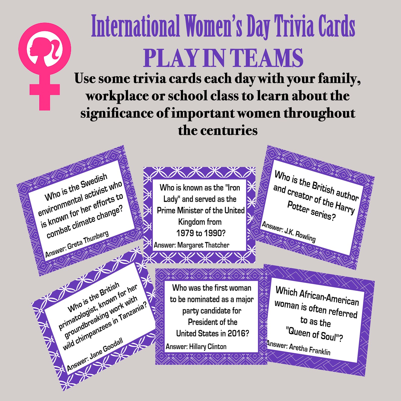 International Women's Day Trivia Quiz, Womens History Month Trivia ...