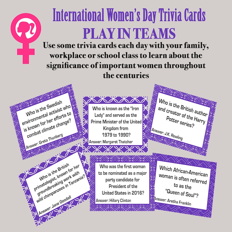 International Women's Day Trivia Quiz, Womens History Month Trivia ...