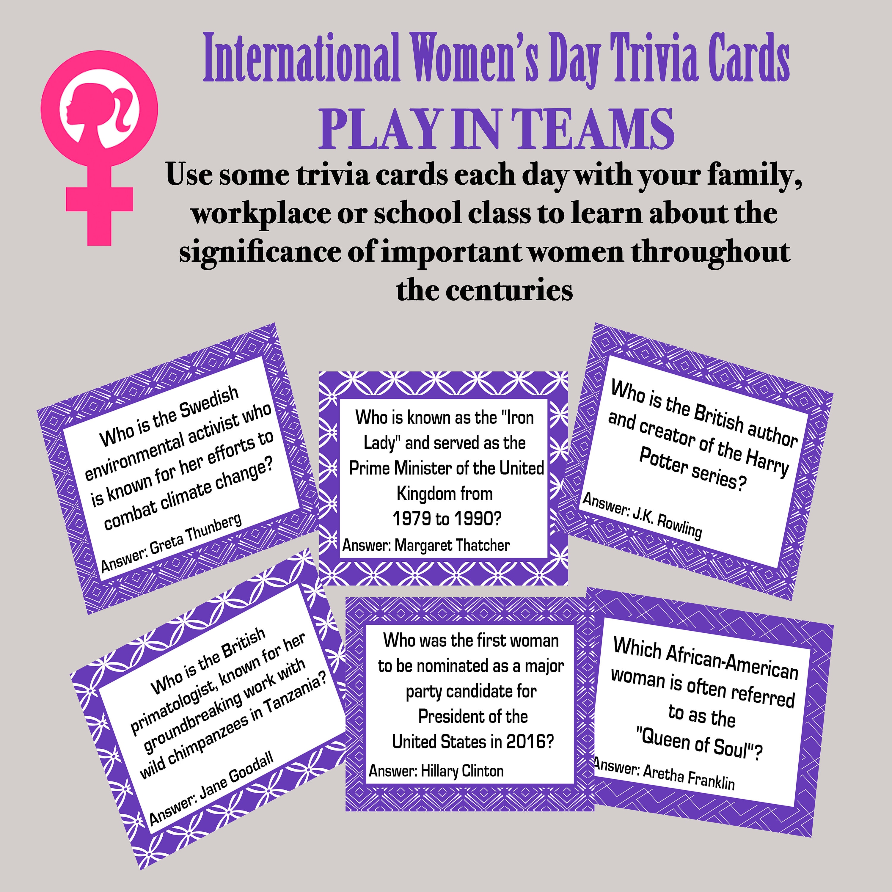International Women's Day Trivia Quiz, Womens History Month Trivia ...