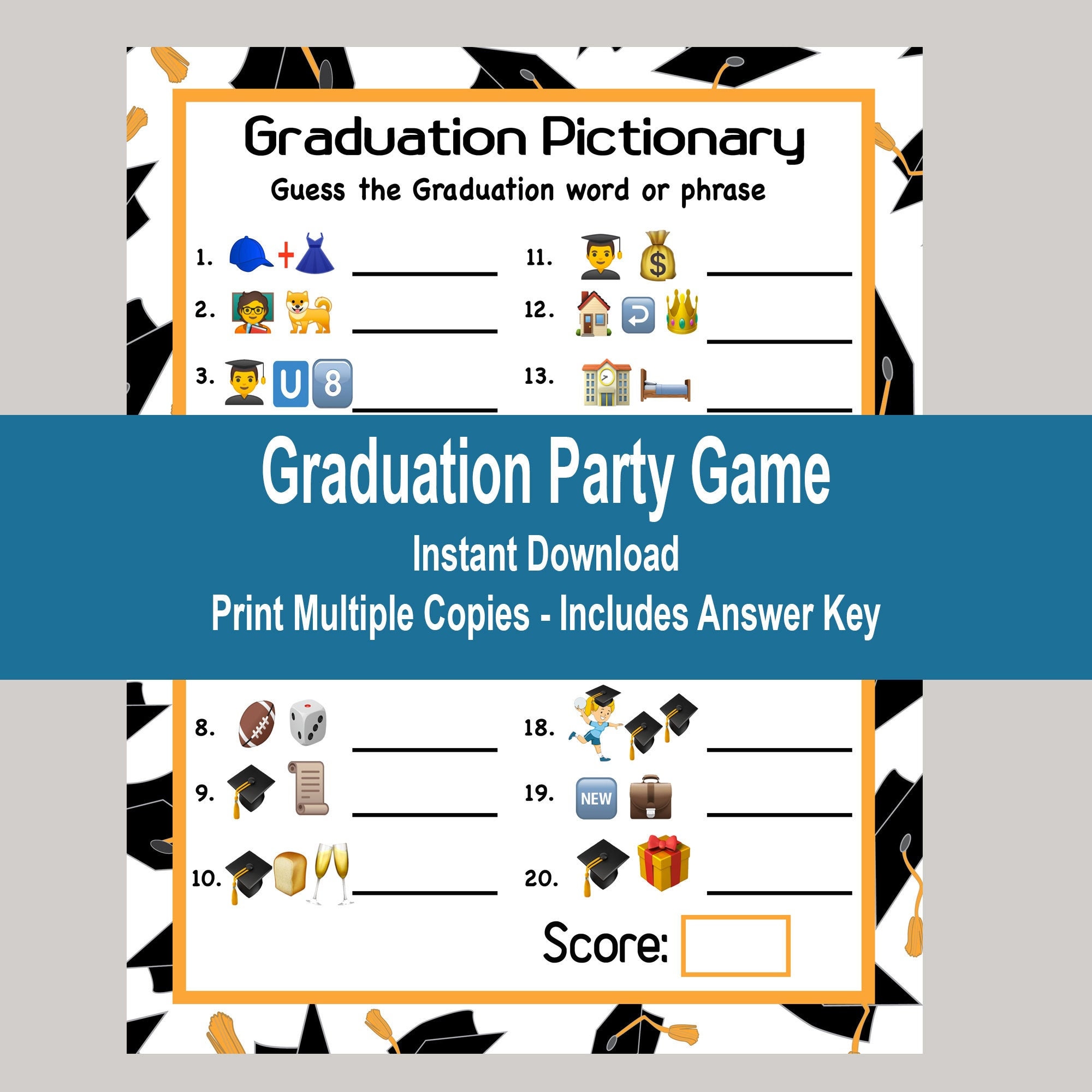 Graduation Games, Graduation Emoji Game, Graduation Pictionary ...