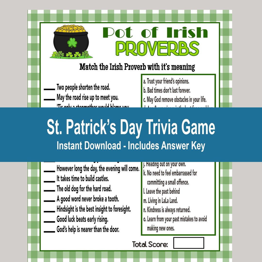 St Patricks Day Trivia Game, Senior's Activity, St. Patrick's Day ...