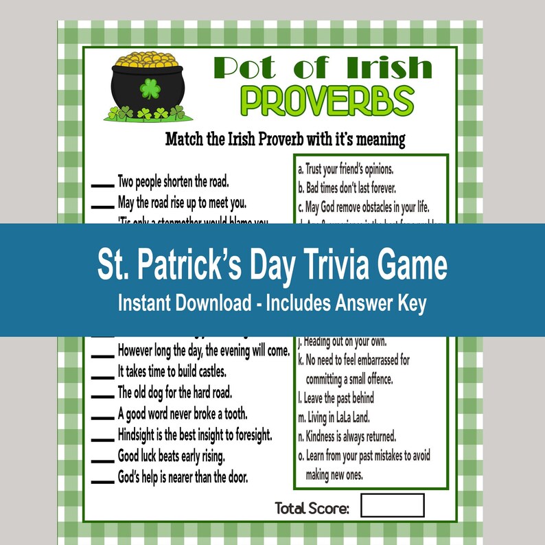 St Patricks Day Trivia Game, Senior's Activity, St. Patrick's Day ...