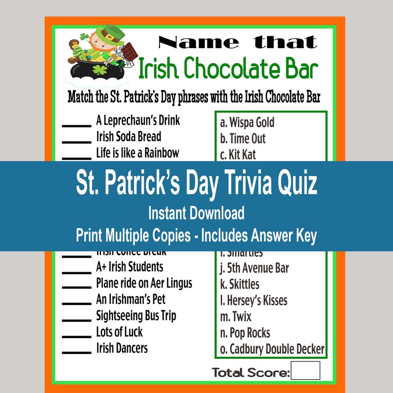 St Patricks Day Games, Tween St Patricks Day Trivia,teen St Patricks ...