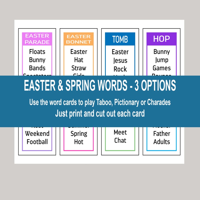 Easter Taboo, Easter Trivia Games, Easter Party Games, Spring Taboo ...