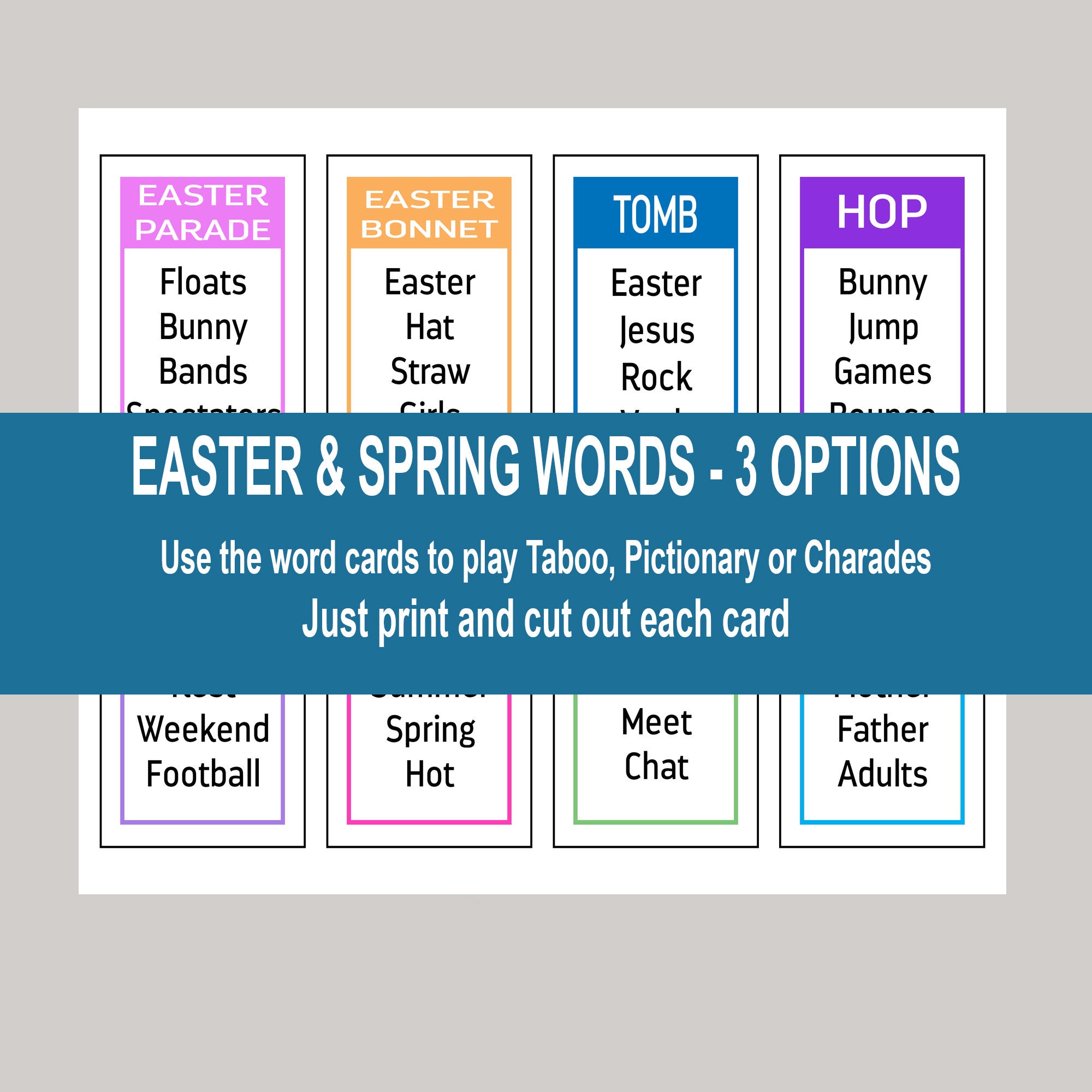 Easter Taboo, Easter Trivia Games, Easter Party Games, Spring Taboo ...