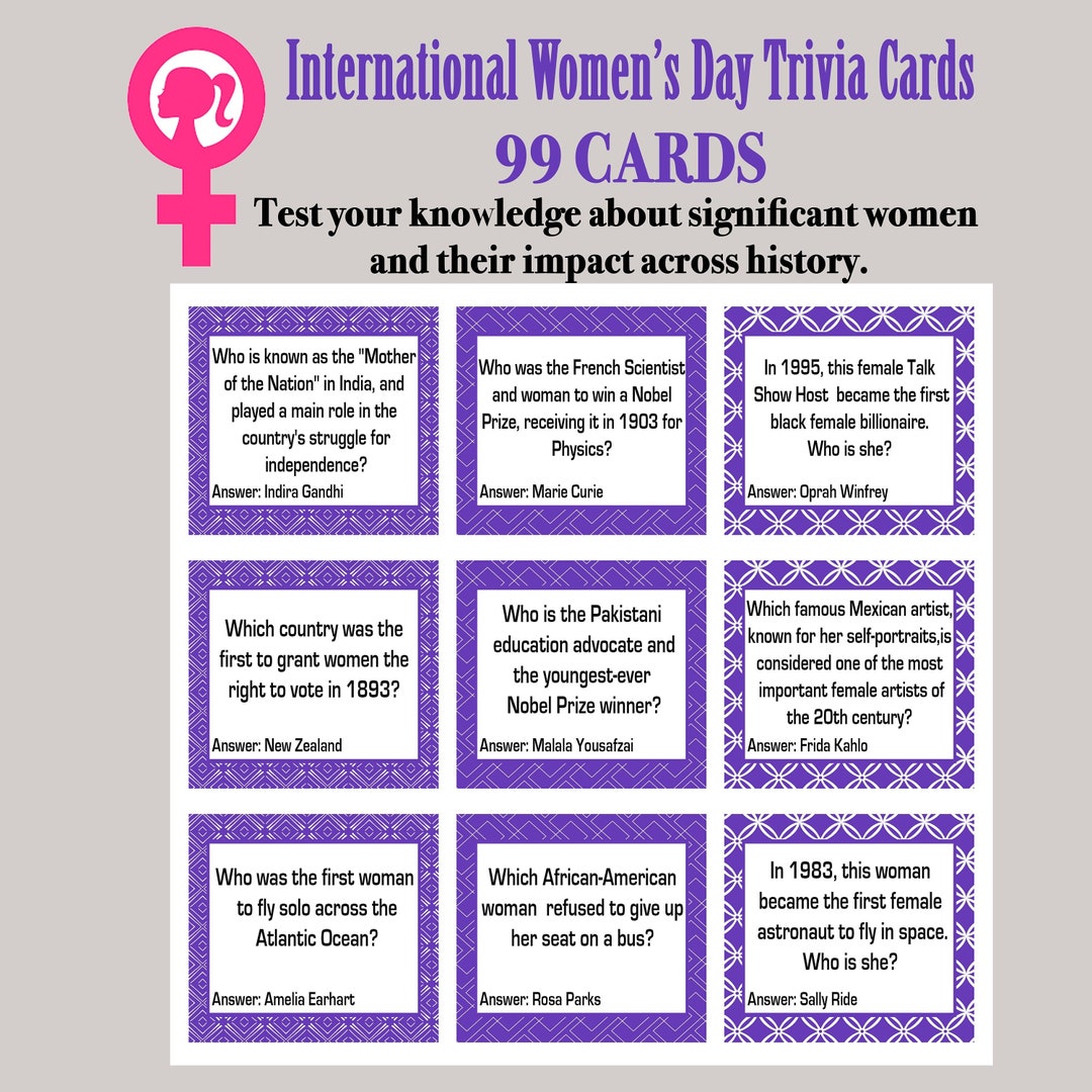 International Women's Day Trivia Quiz, Womens History Month Trivia ...