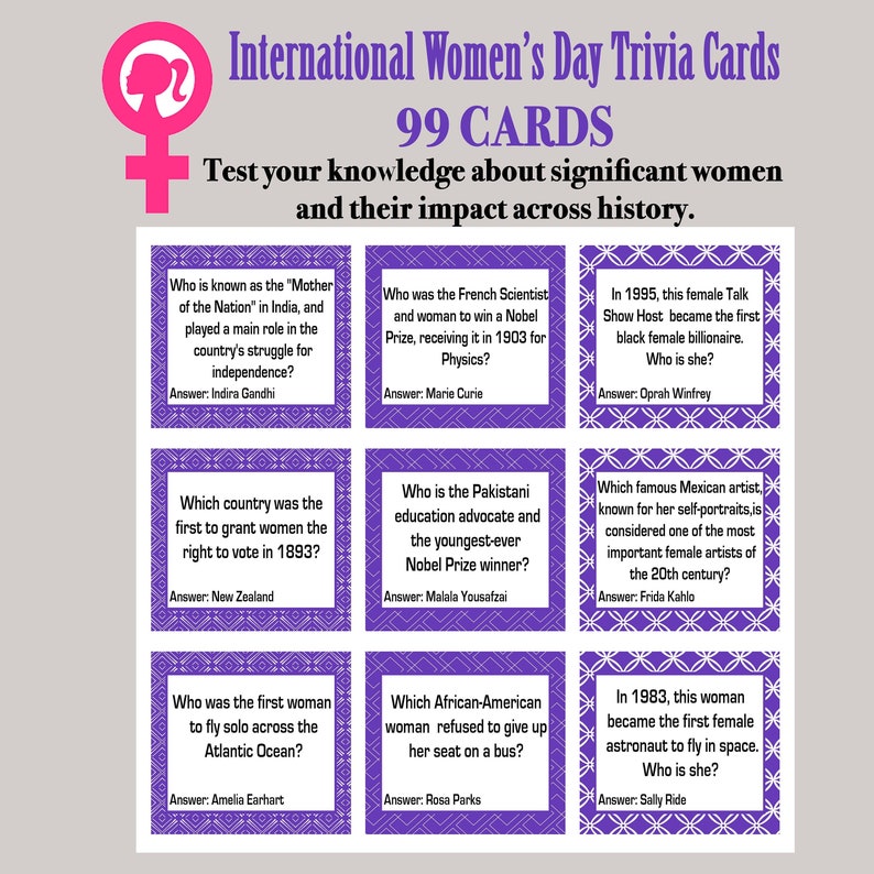 International Women's Day Trivia Quiz, Womens History Month Trivia ...