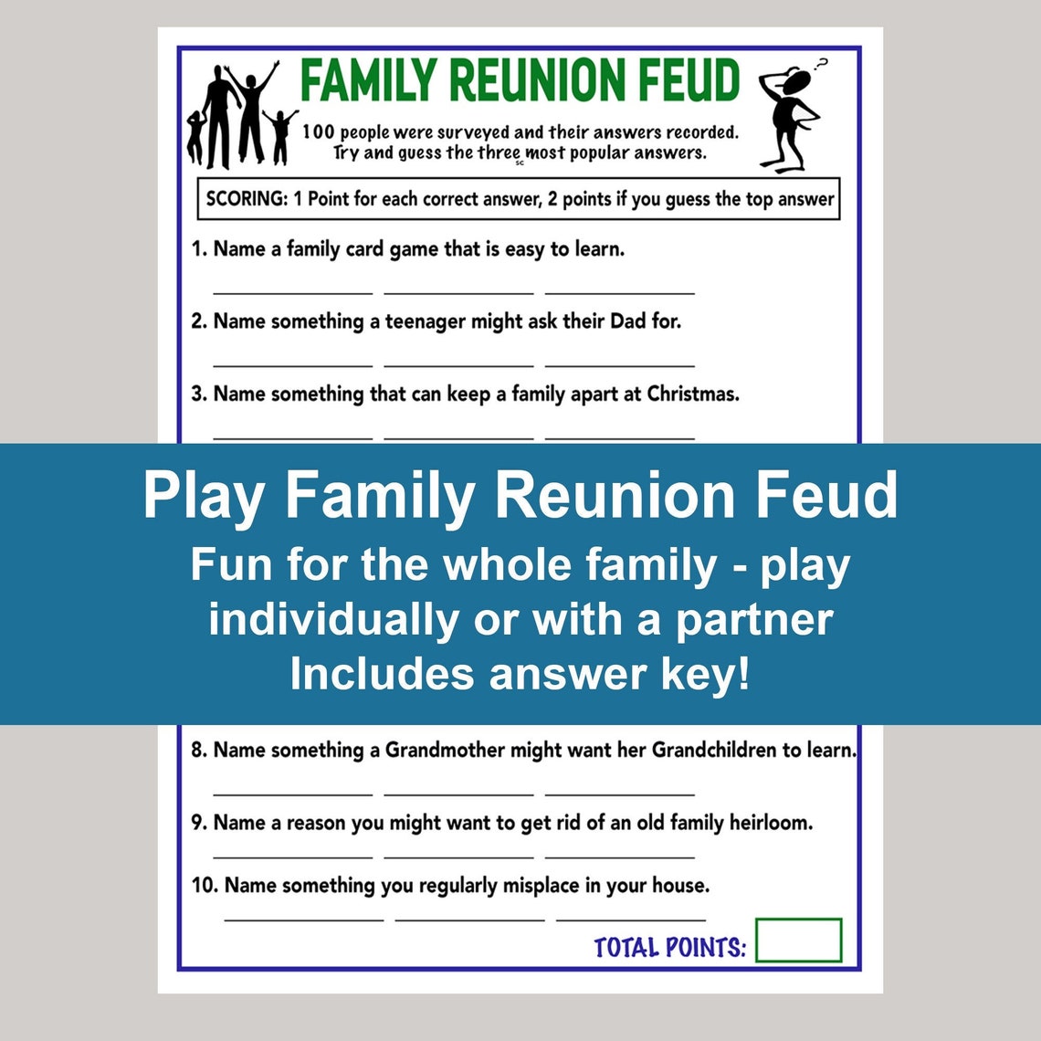 Family Reunion Feud Game, Family Reunion Games, Family Reunion Trivia ...