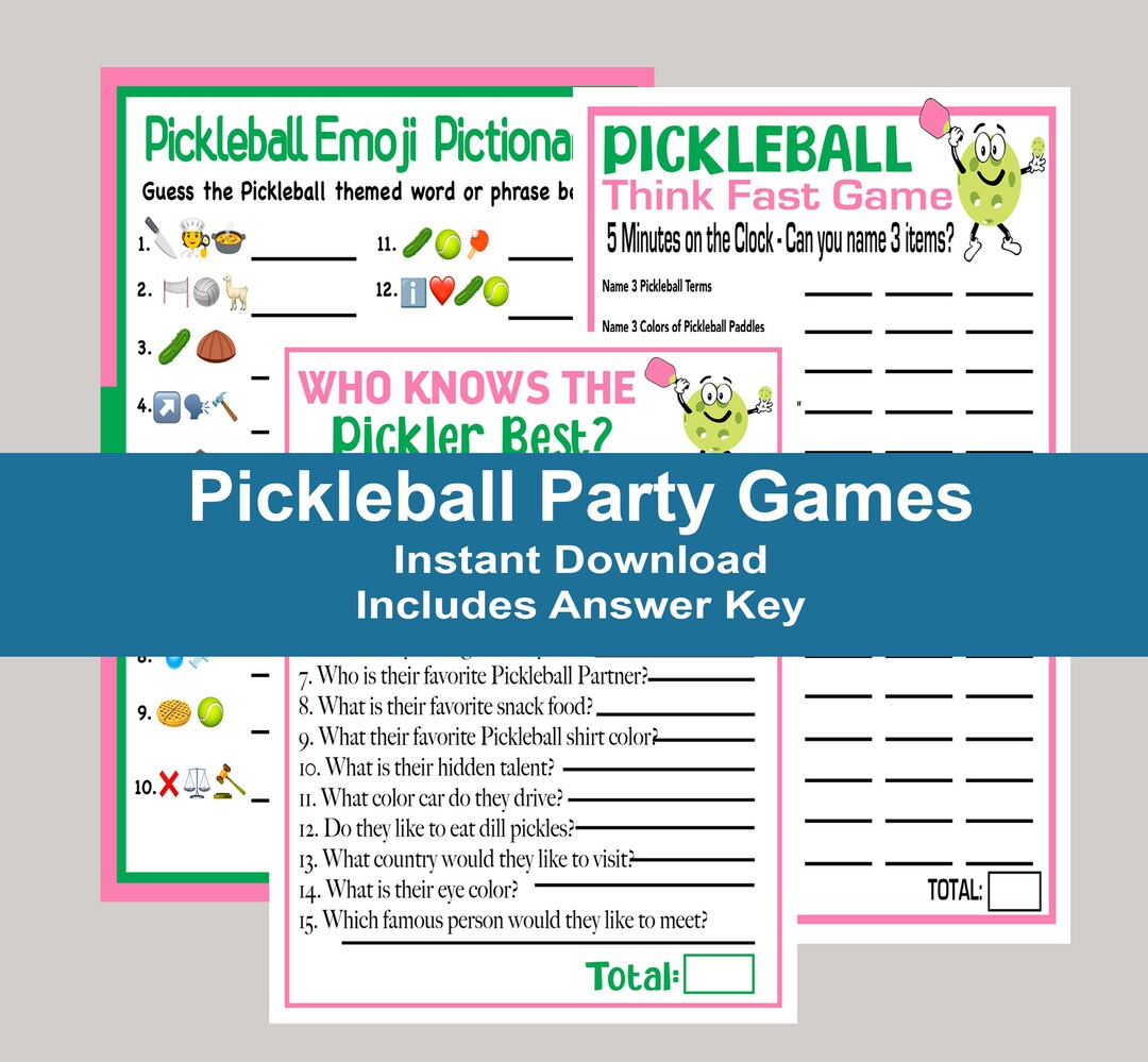Pickleball Games, Fun Pickleball Birthday Games, Retirement Games for ...