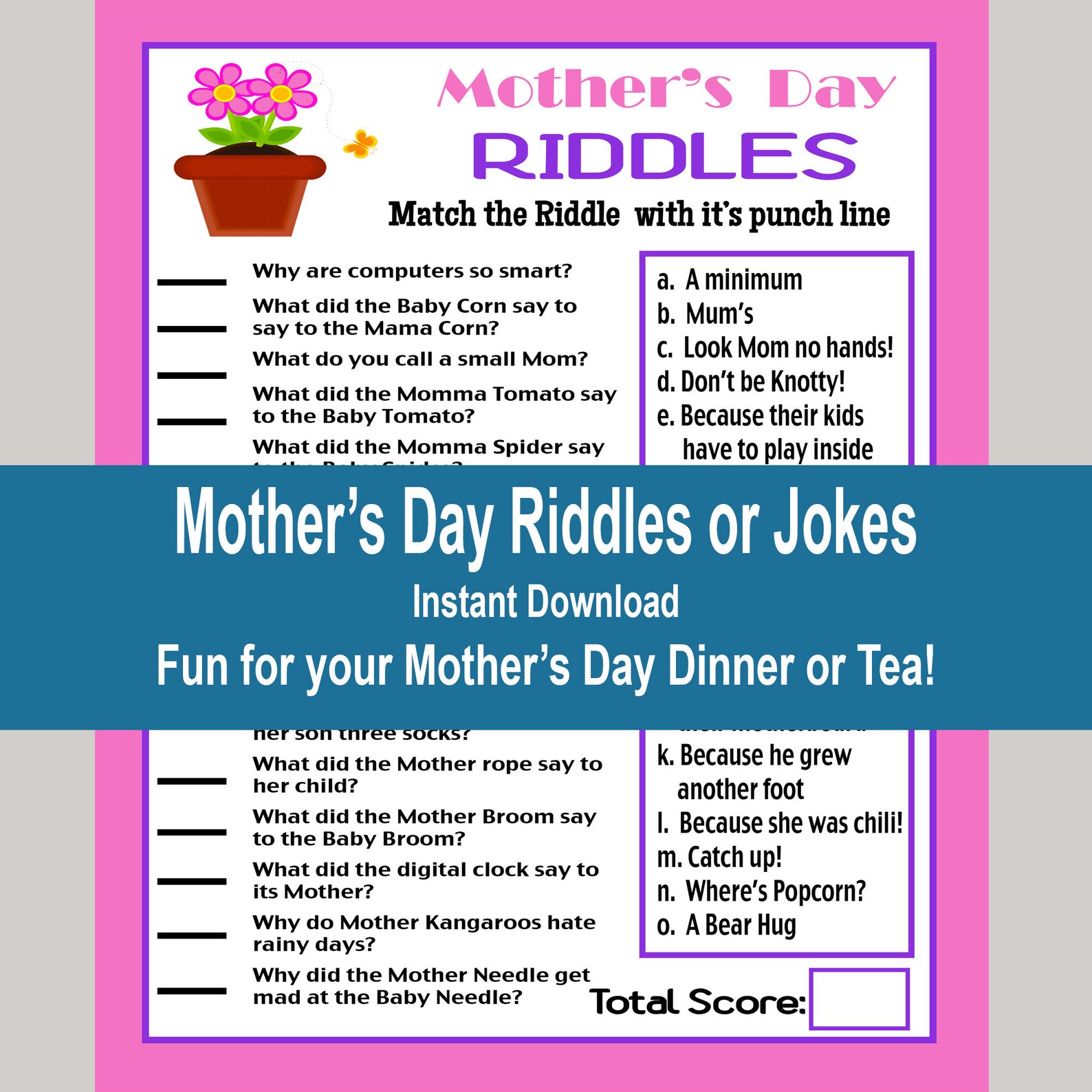 Mother's Day Games, Mother's Day Jokes or Riddles, Mother's Day ...