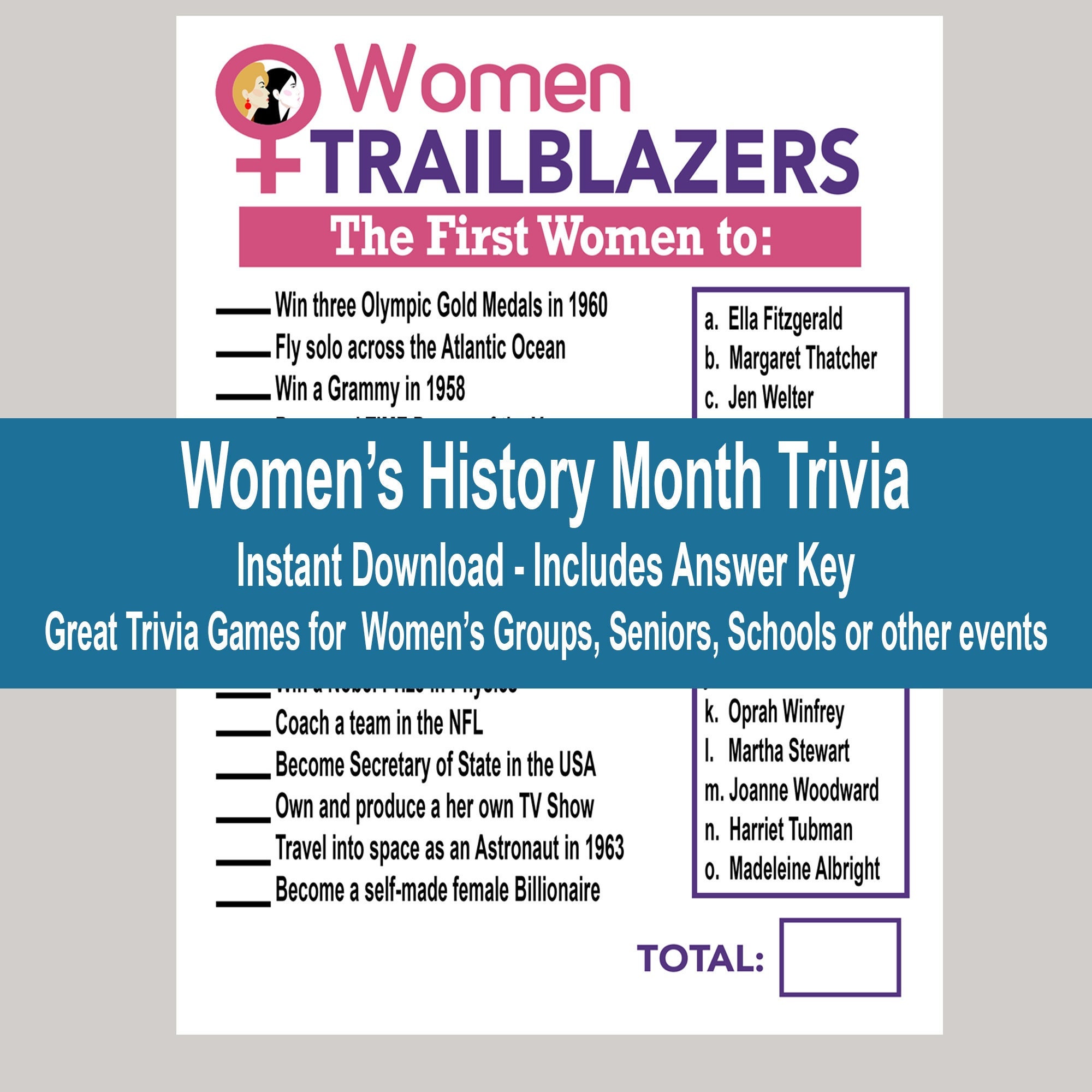 Women's Day Trivia Games, Women's History Month Activities, March 8 ...