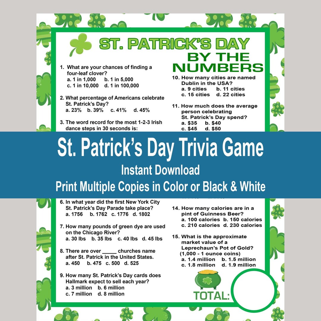 St Patricks Day Games, St Patricks Day Trivia, Teen St Patricks Day ...