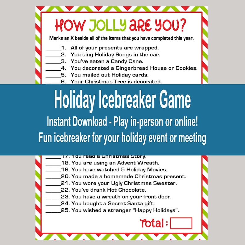 Christmas Icebreaker Game, Virtual Game, Zoom Game, Holiday Icebreaker ...