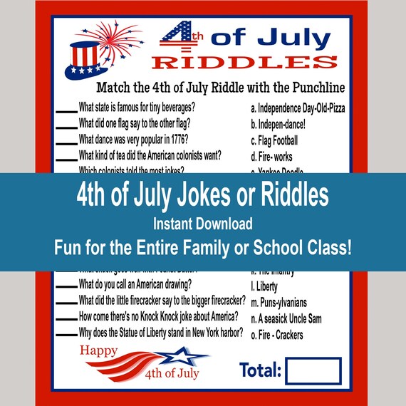 4th of July Games 4th of July Riddles Independence Day - Etsy