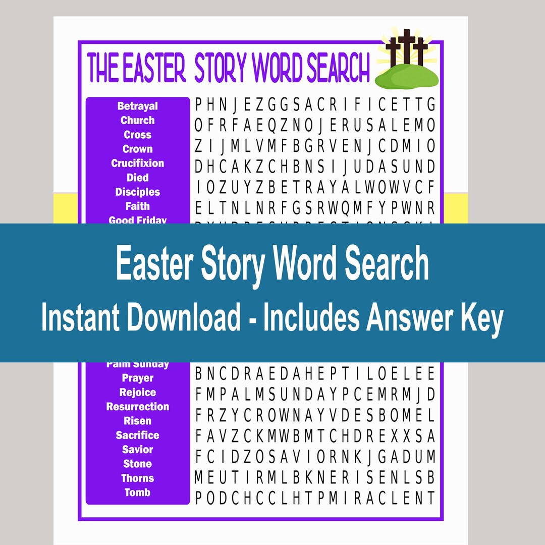 Easter Word Search Game, Easter Story Word Search, Easter Religious ...