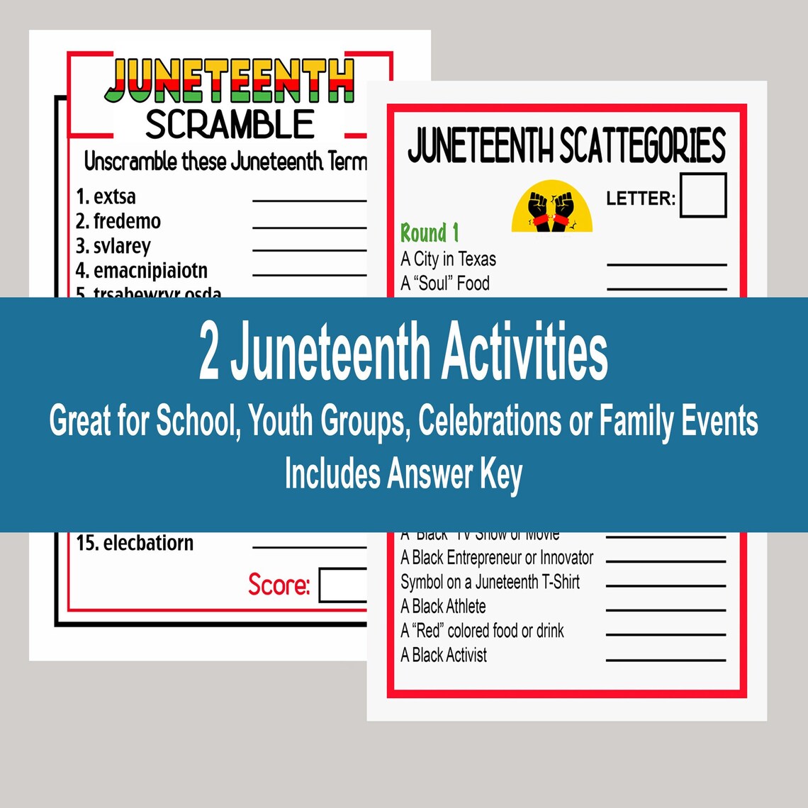 Juneteenth Game, Juneteenth Scramble, African American Trivia Game ...