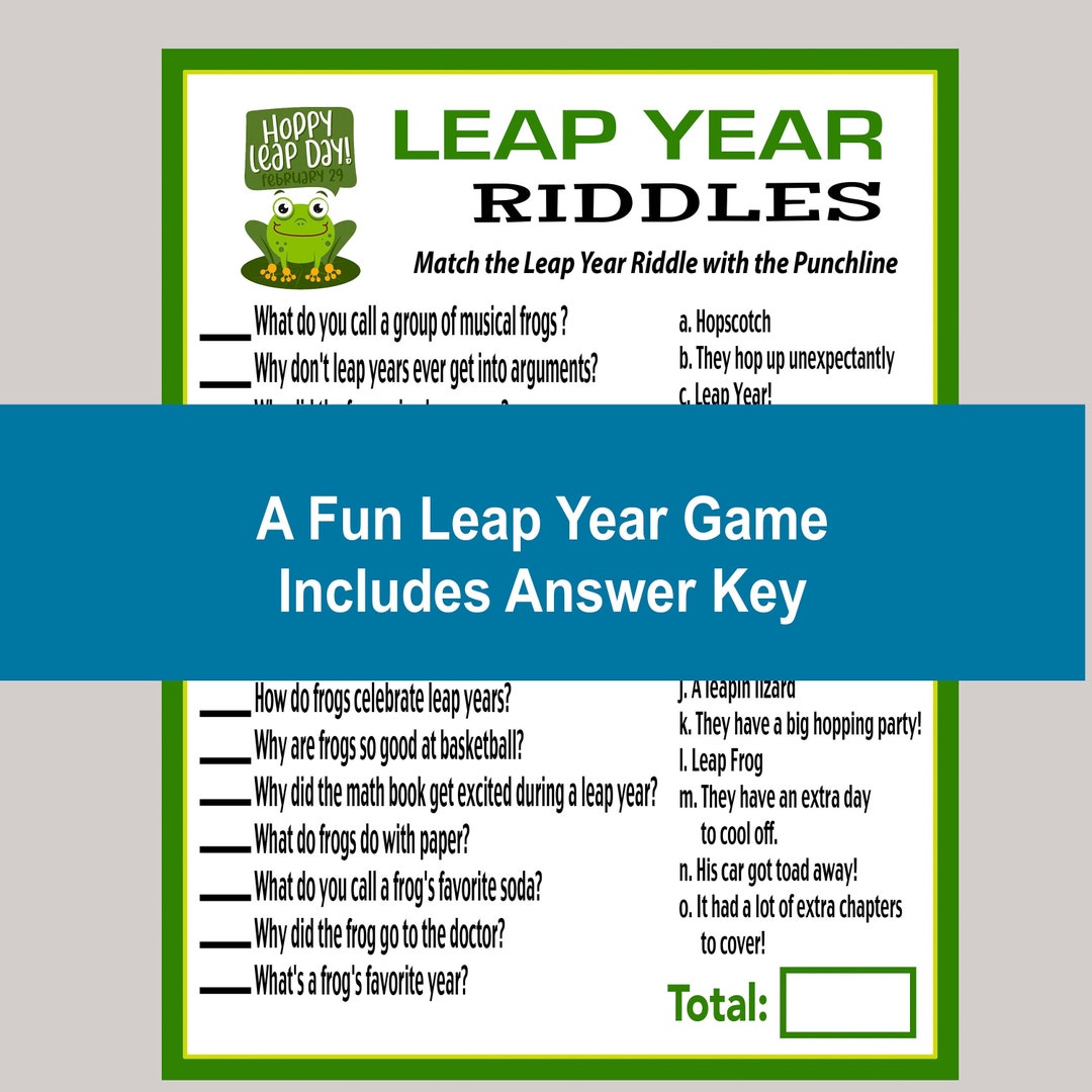 Leap Year Game, Leap Year Jokes or Riddles Game, Fun Leap Year Game for ...