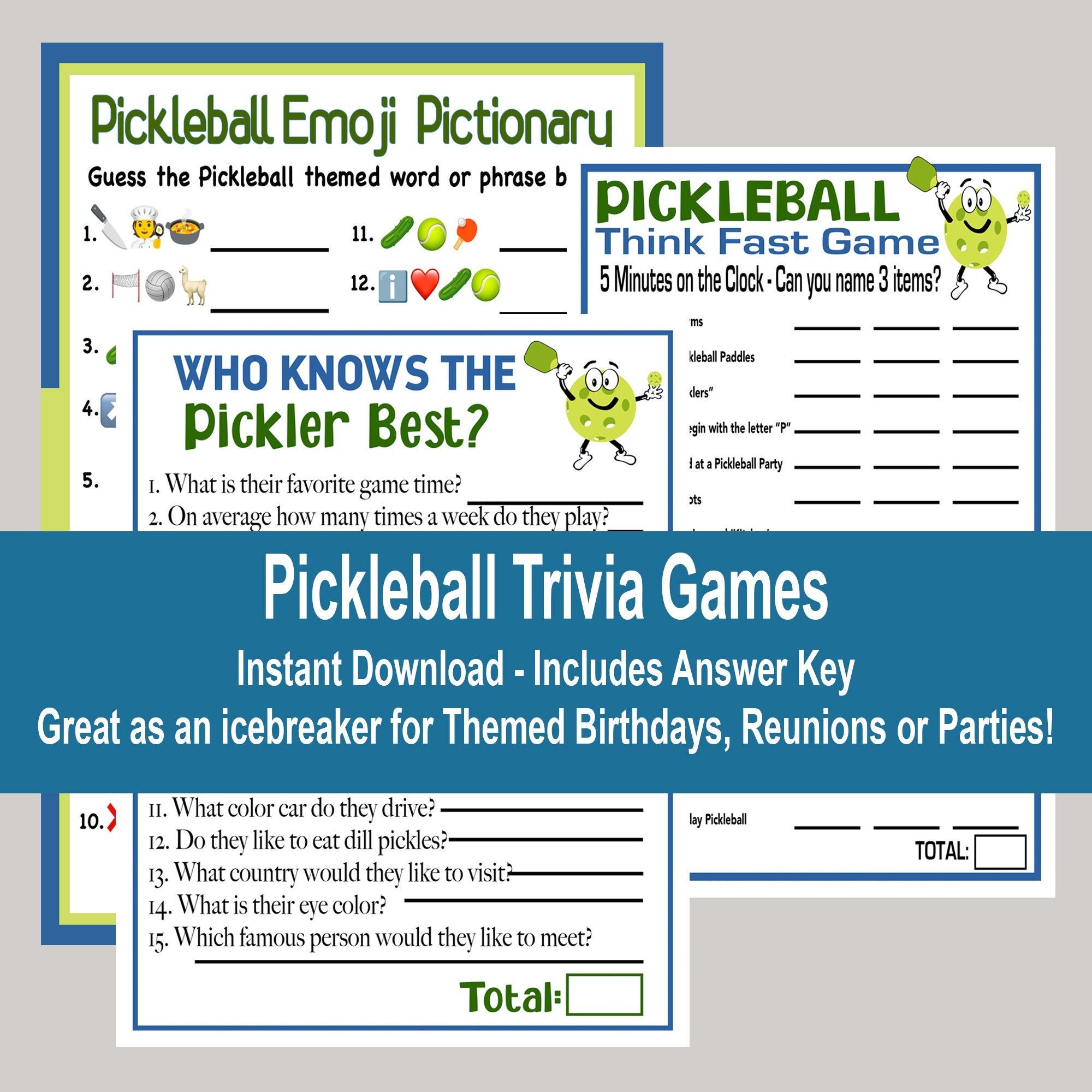 Pickleball Games, Pickleball Tournament Games, Pickleball Birthday ...