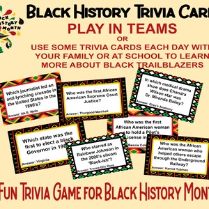 Black History Trivia Game, Black History Month Game, Fun School Black ...