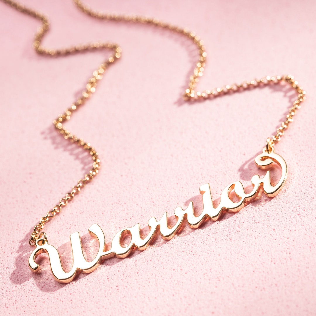 Warrior Cursive Necklace, Female Empowerment Strong Women Pendant ...