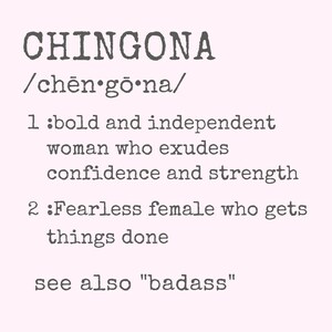 Chingona Gold Unique Cursive Necklace, Female Empowerment Strong Women ...
