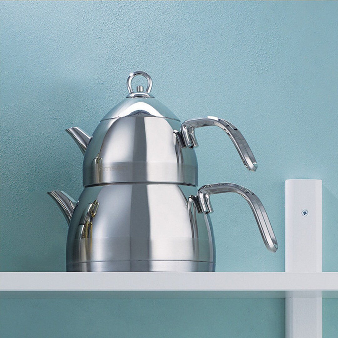 Stainless Steel Teapot Set, Turkish Tea Pot, Tea Kettle, Self-strainer ...