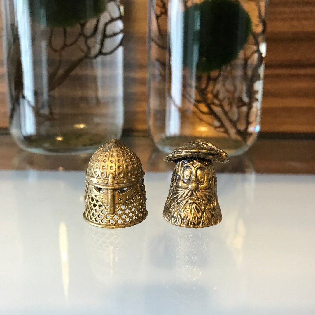 Bronze Thimble Collectible Cute Animal Thimble Helmet Tree With a Hat ...