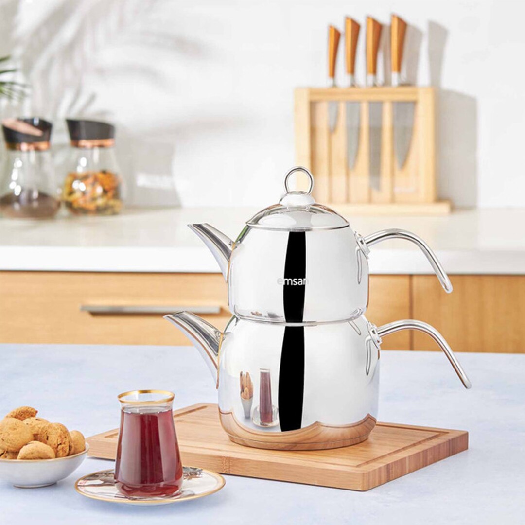 Stainless Steel Teapot Set Turkish Tea Pot Tea Kettle - Etsy