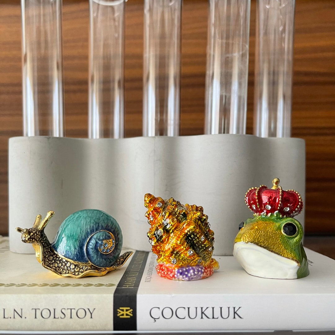 Set of 3 Faberge Thimbles Collectible Thimble Snail Figure Sea Shell ...