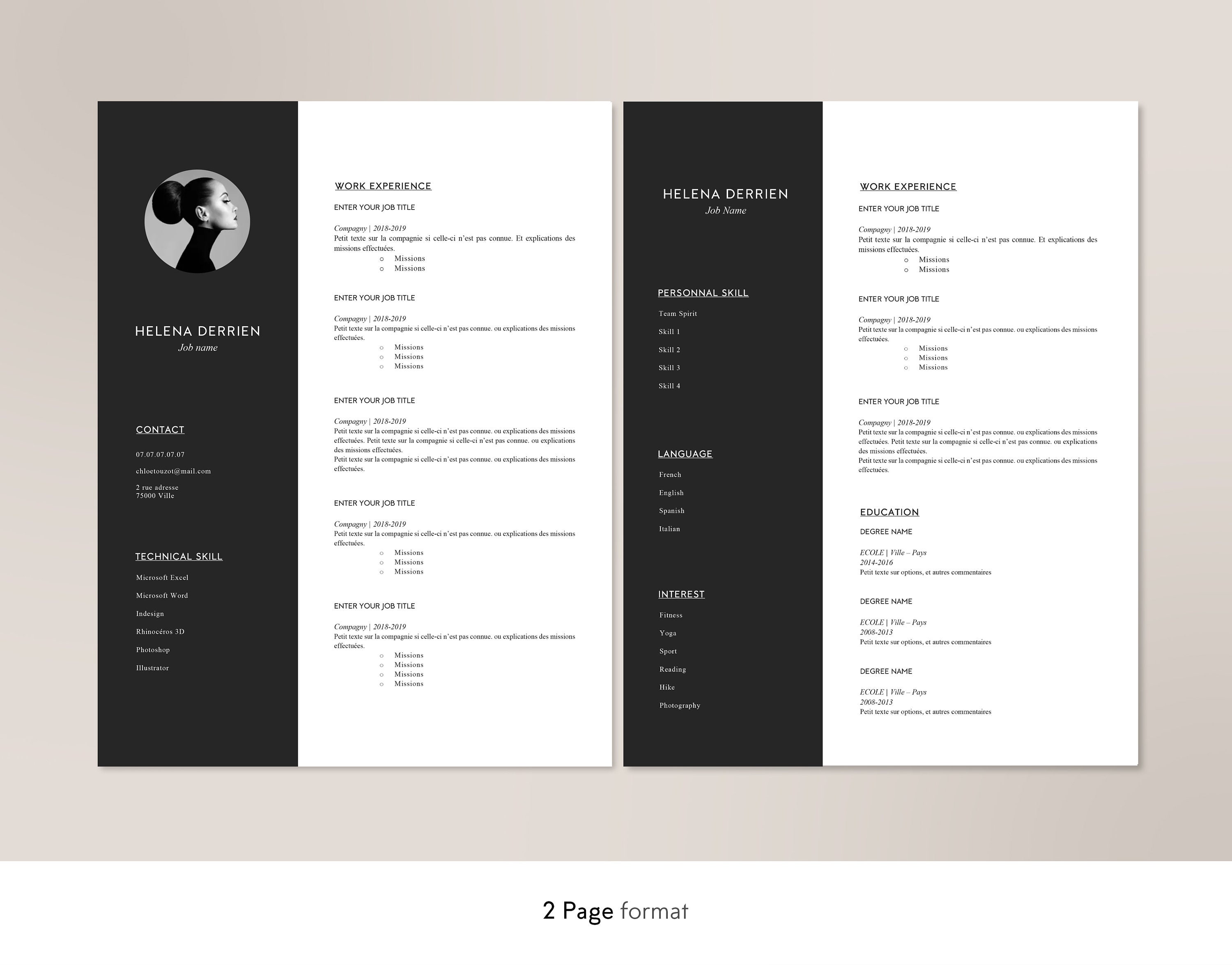 Luxury Resume Template and Cover Letter. Modern and Elegant - Etsy