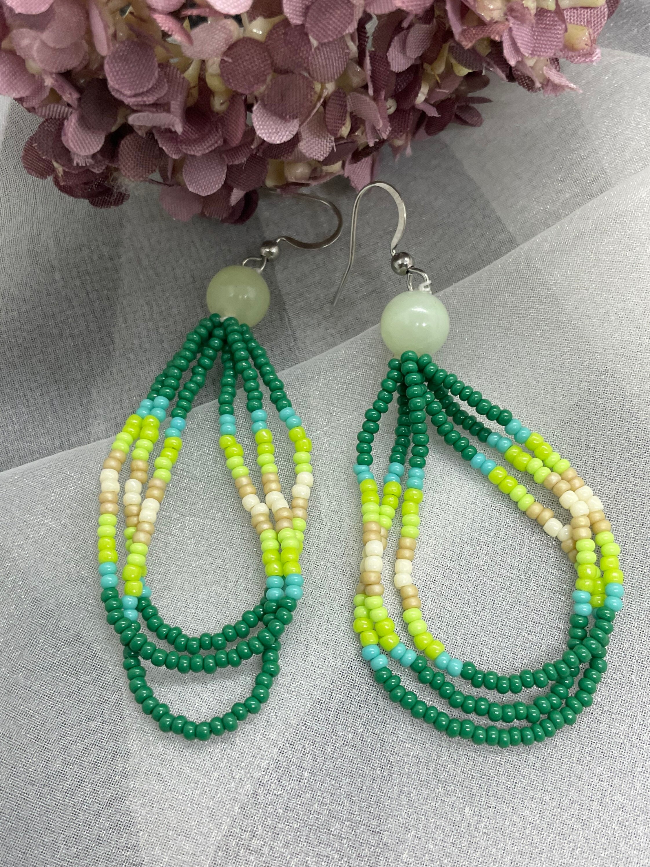 Multi-colored Earrings Handwoven Earrings Beaded Earrings - Etsy