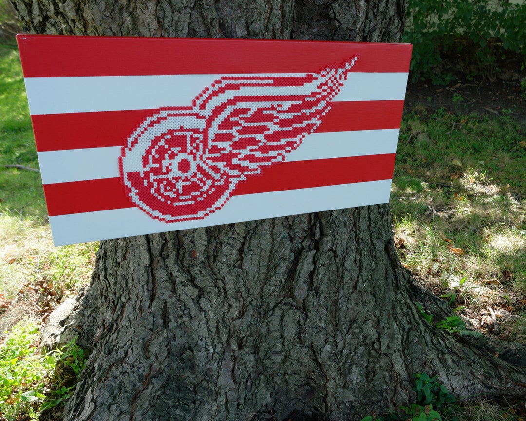 Perler Detroit Red Wing Red & White Large Canvas - Etsy