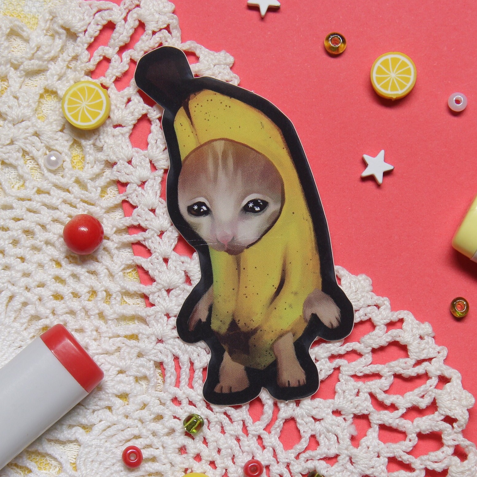Cute Fruit Meme Cat Vinyl Waterproof Stickers - Etsy
