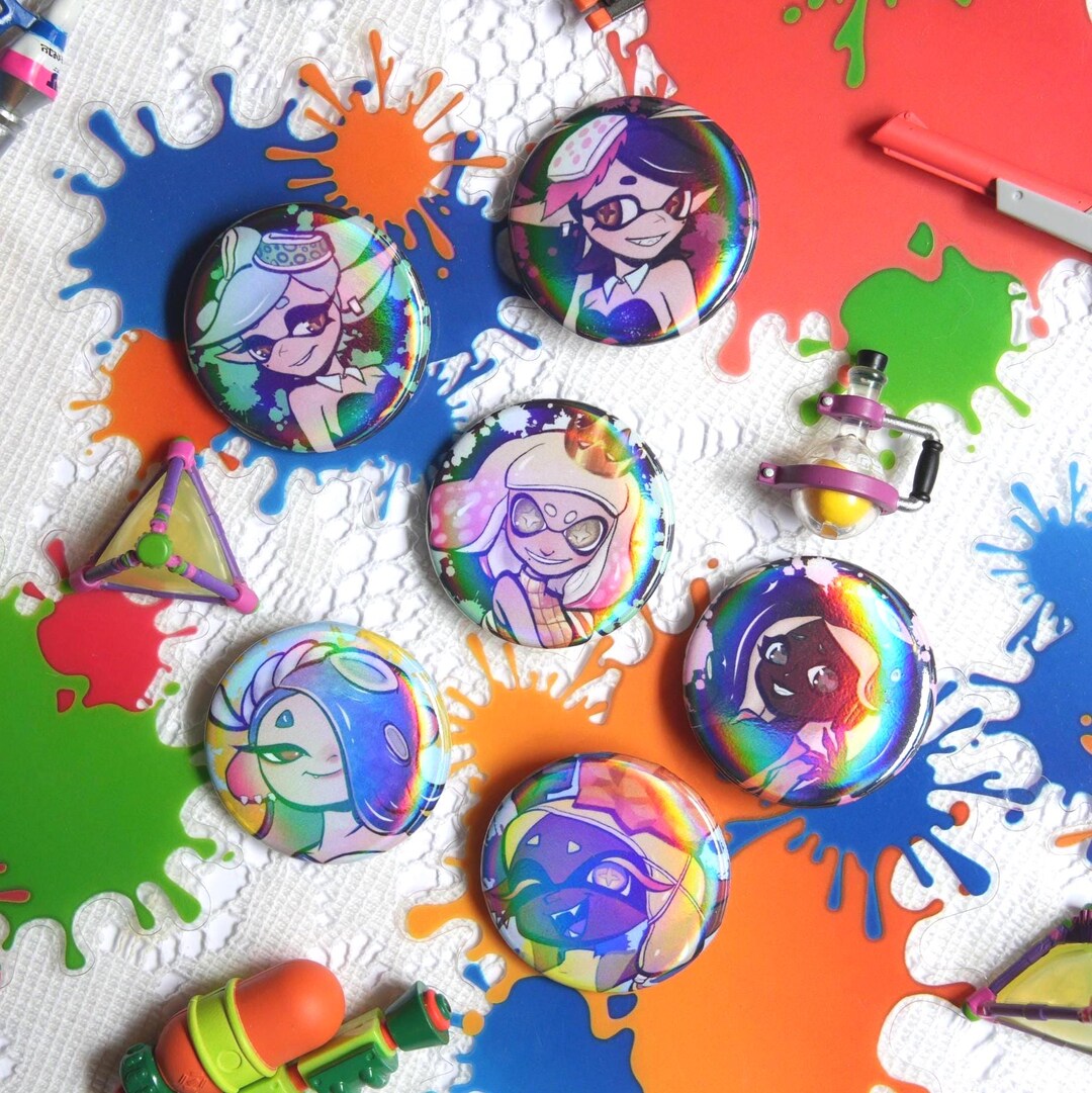 Splat Idols Holographic Buttons - Etsy