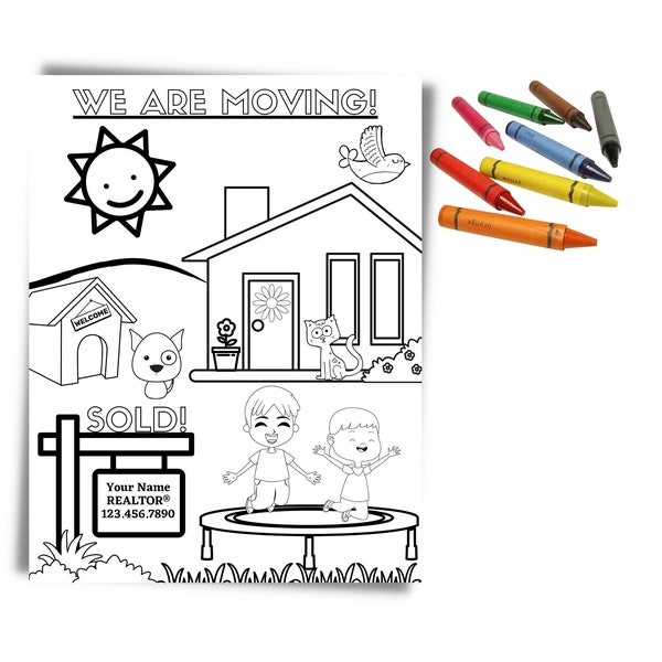 Real Estate Kids Coloring Book - Etsy
