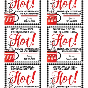 Hot Chocolate Christmas Tag Template for Real Estate, It's Cold Outside ...