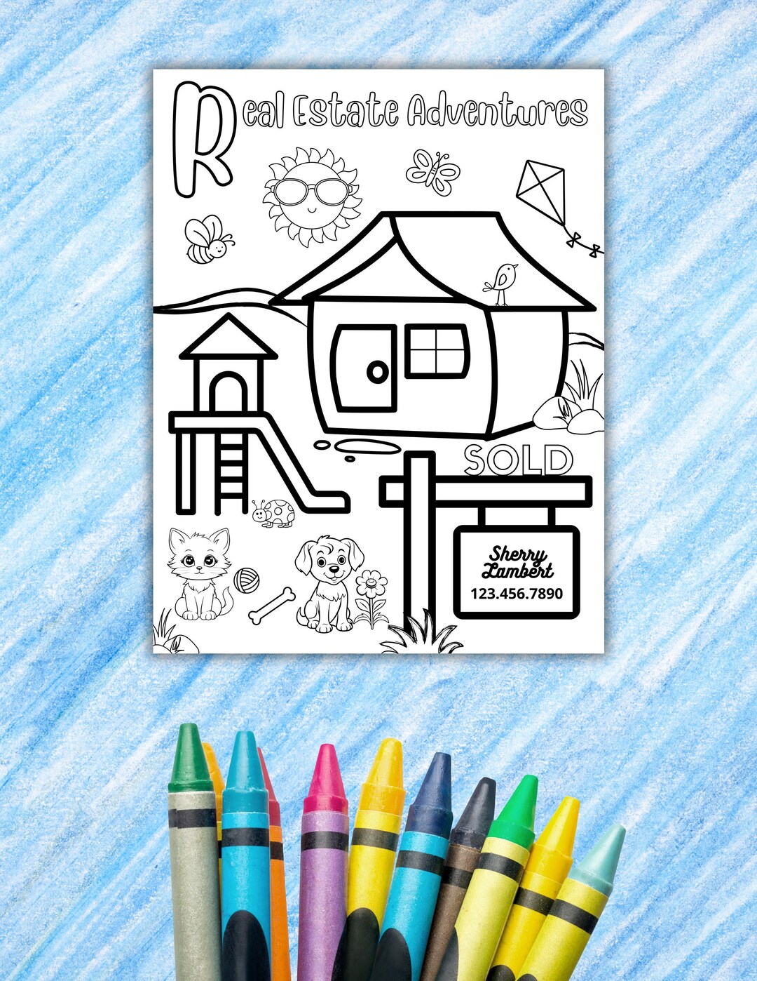 Open House Kids Activity Sheet for Real Estate, Printable Coloring Page ...