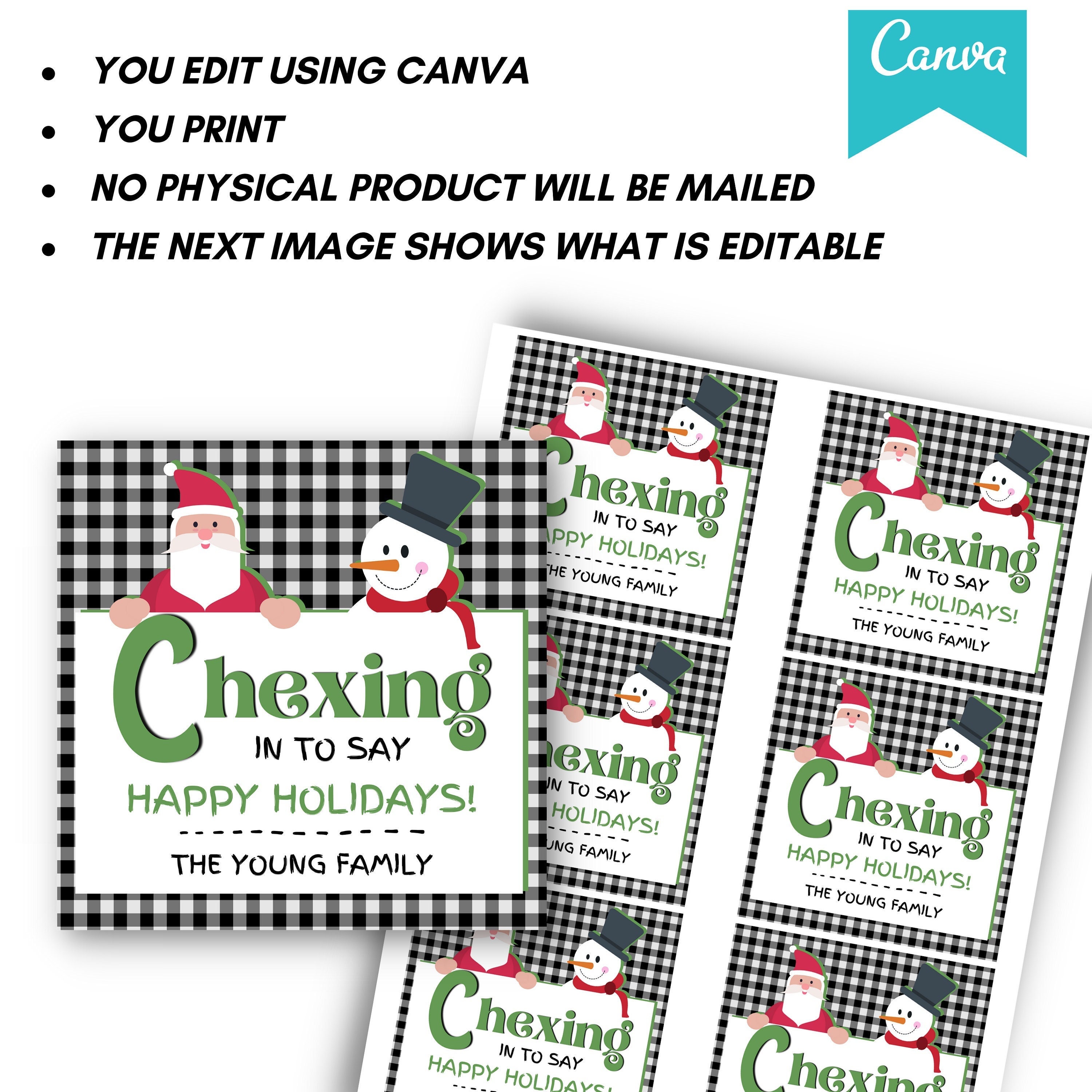 Chex Mix Christmas Tag, Winter Pop by Gift Tag, Editable Chexing in to ...