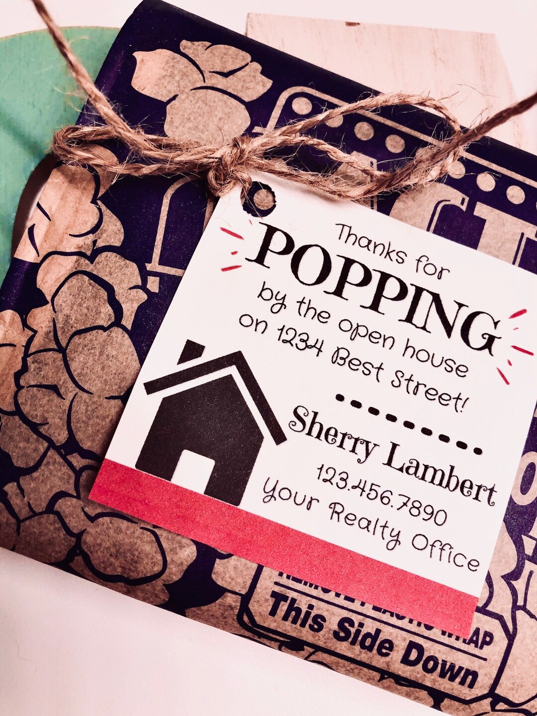 Editable Realtor Open House Tag, Thanks For Popping By Our Open House ...