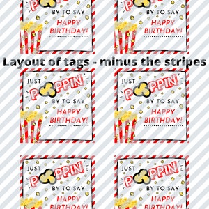 Happy Birthday Tag, Write-in Name, Poppin by to Say Happy Birthday Tag ...