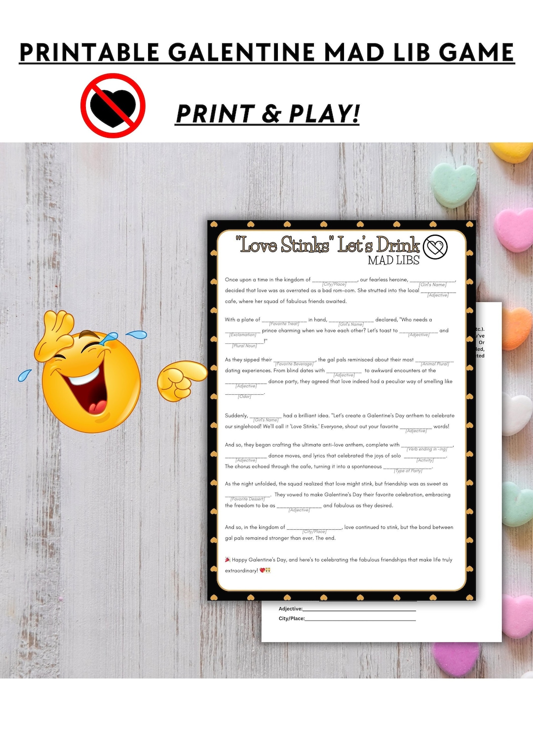 Galantine's Day Printable Mad Libs Game, Galentine Day Game Girls ...