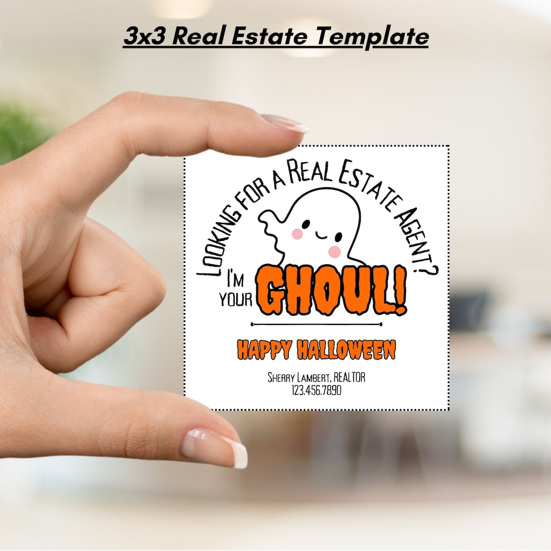 Real Estate Halloween Pop-by Marketing Tags for Realtors, Printable ...