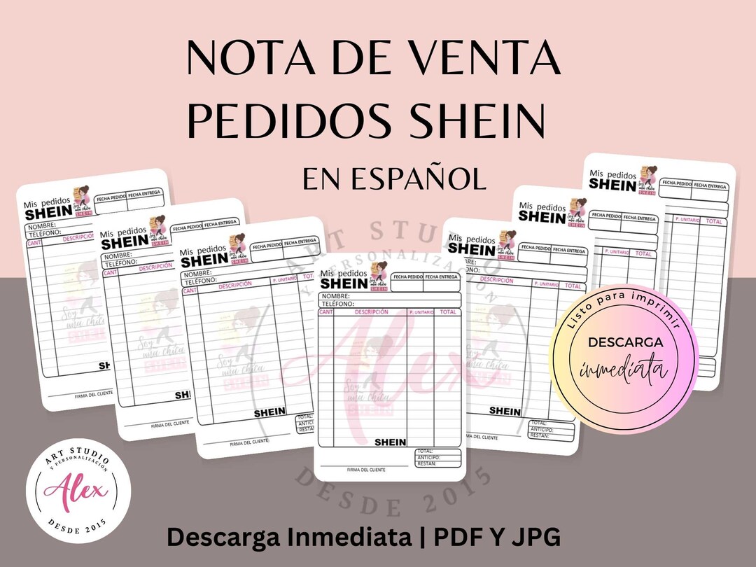 Digital Sales Note | Printable Order Form PDF | Template for SHEIN and ...